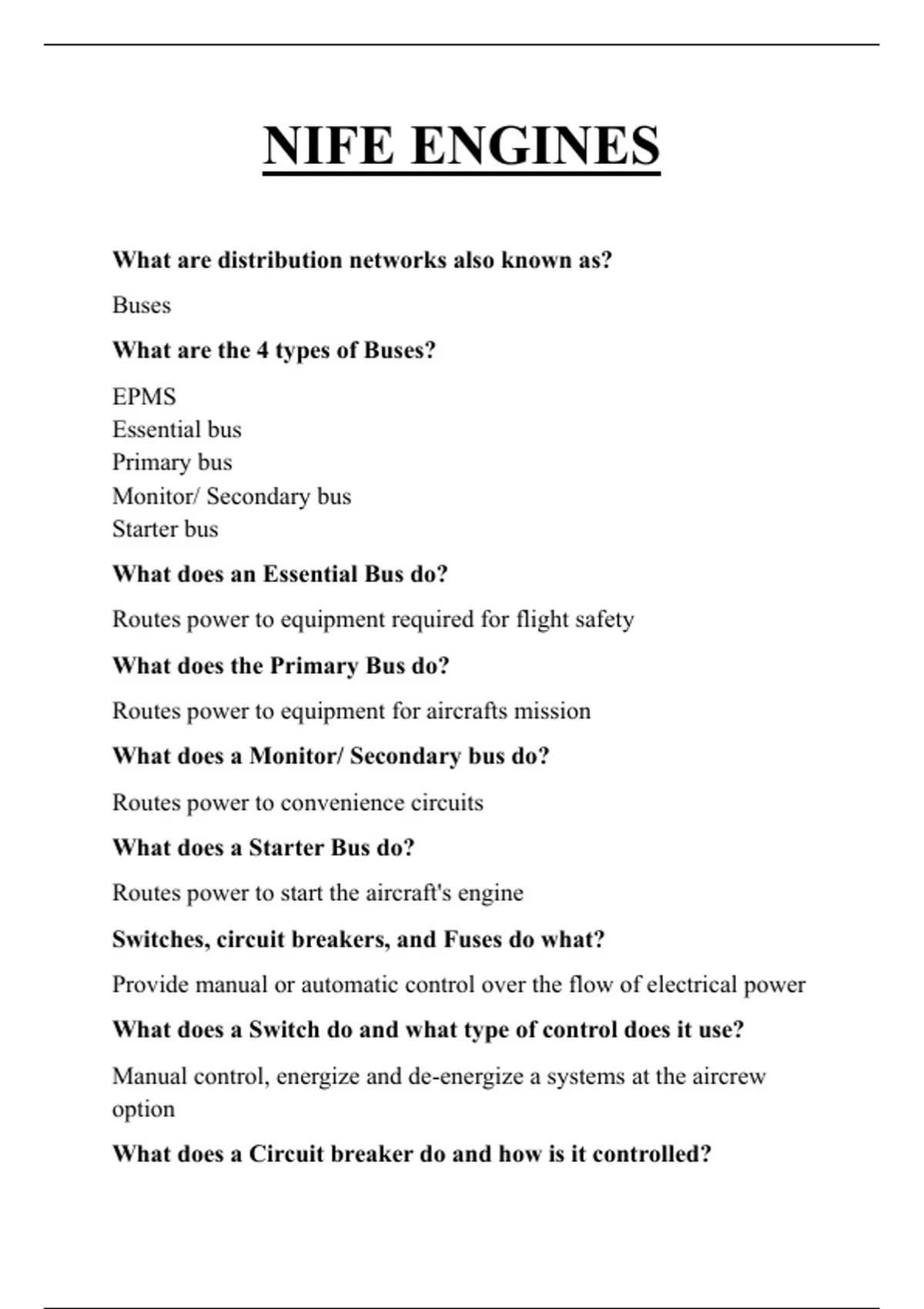 NIFE ENGINES QUESTIONS AND ANSWERS 2026 - NIFE ENGINES - Stuvia US