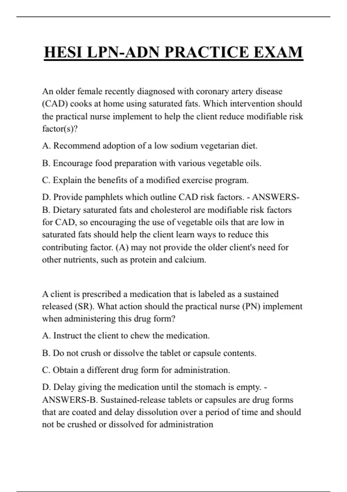 HESI LPN-ADN PRACTICE EXAM QUESTIONS AND ANSWERS 2026 - HESI LPN-ADN ...