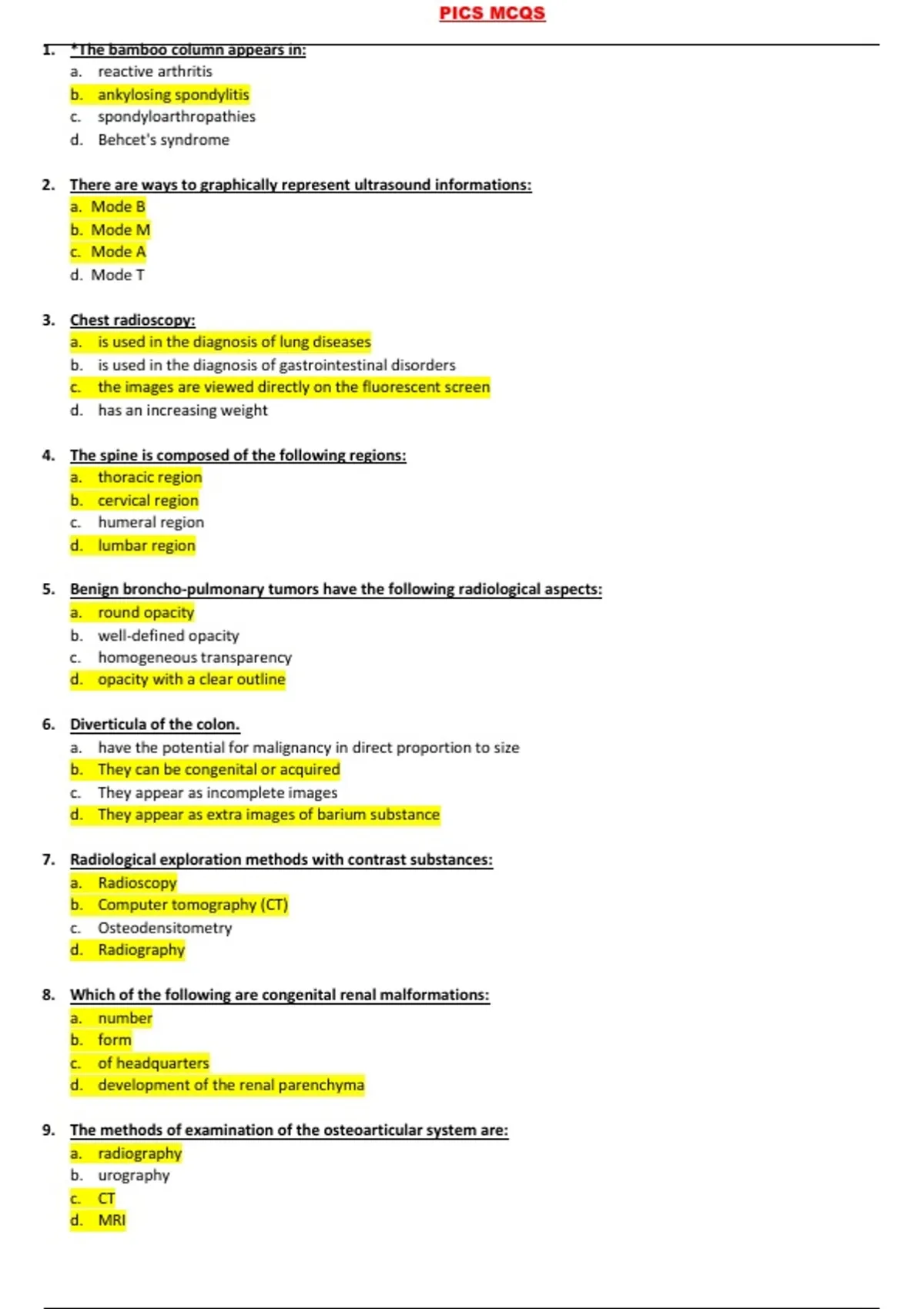 Radiology Exam MCQs | Medical Imaging, X-ray, CT, MRI & Ultrasound ...