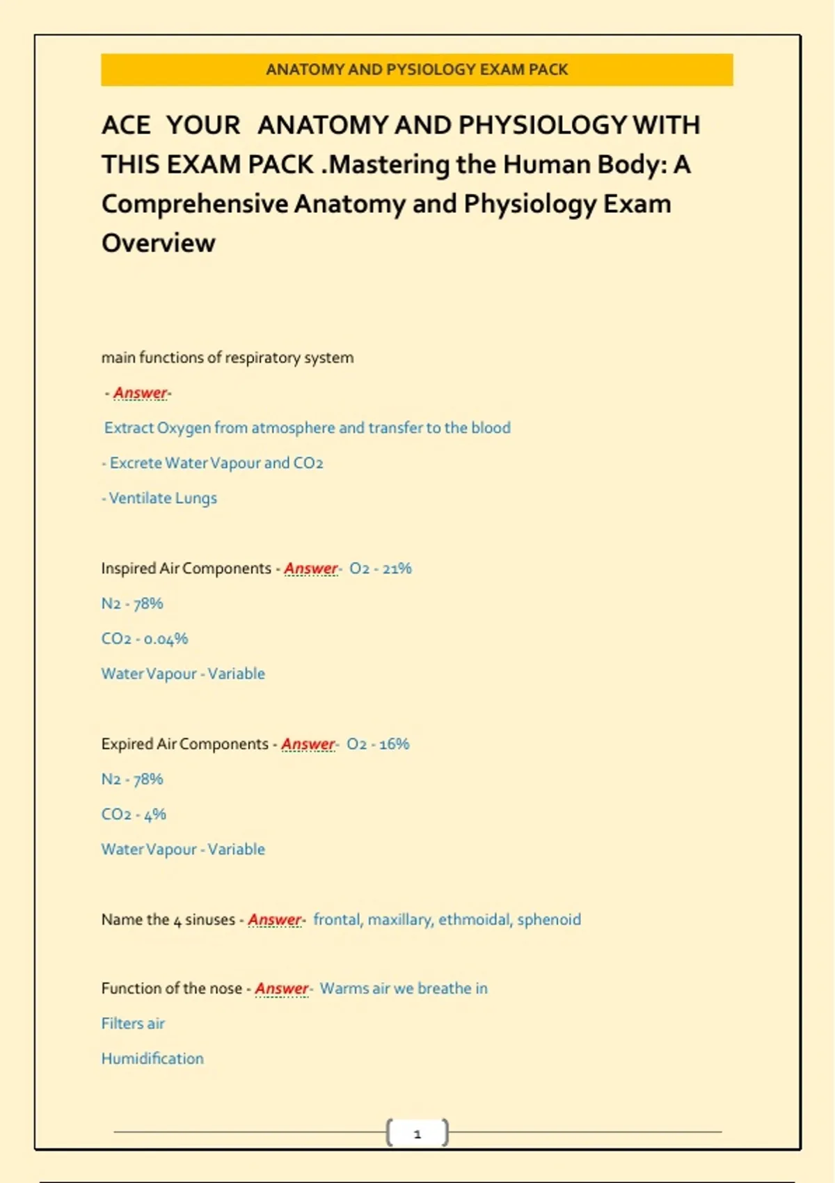 Mastering the Human Body: A Comprehensive Anatomy and Physiology Exam Overview - Human anatomy ...