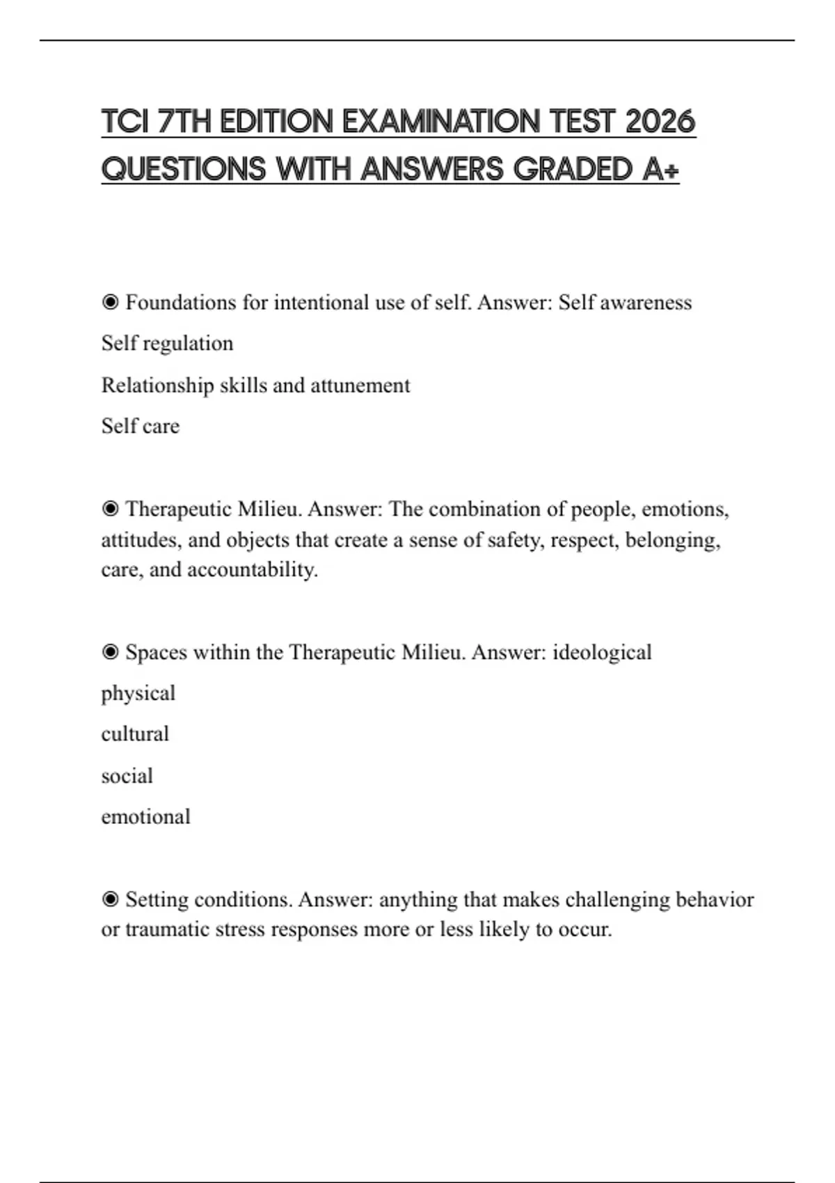 TCI 7TH EDITION EXAMINATION TEST 2026 QUESTIONS WITH ANSWERS GRADED A+ ...