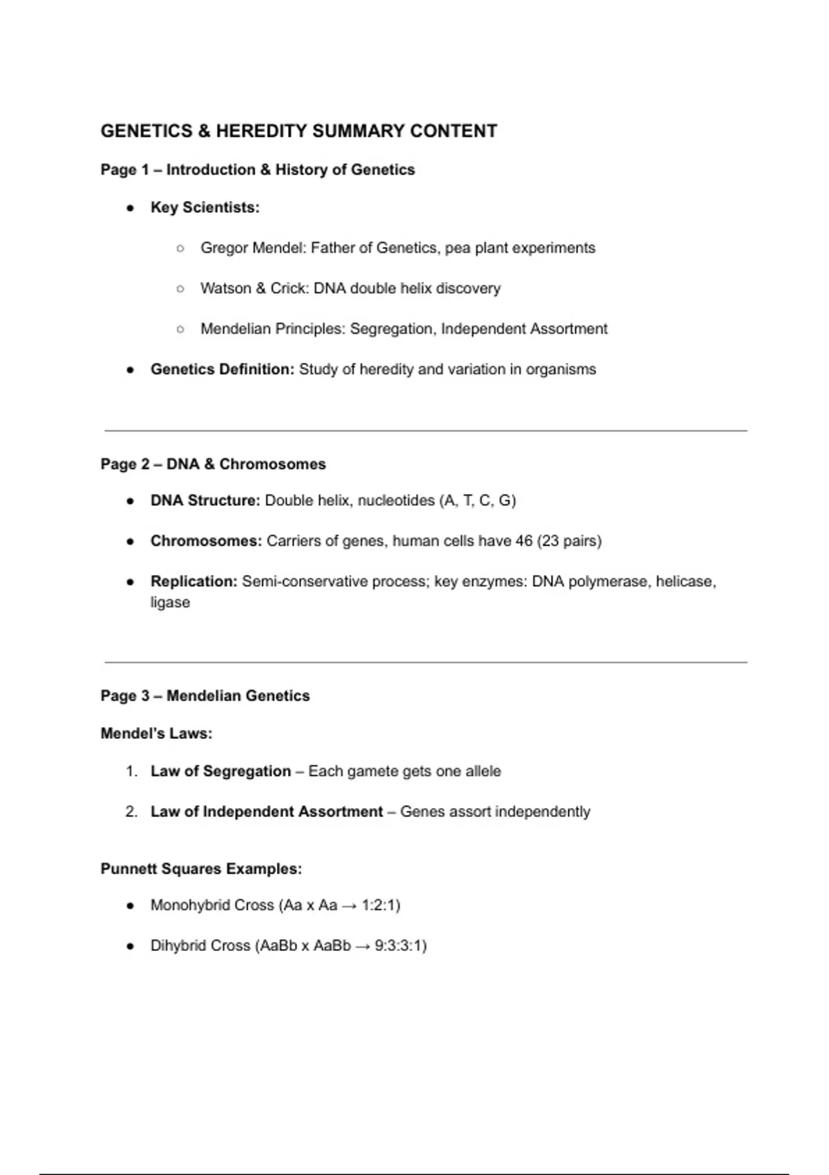 Summary Genetics & Heredity Simplified: High School Quick Guide for ...