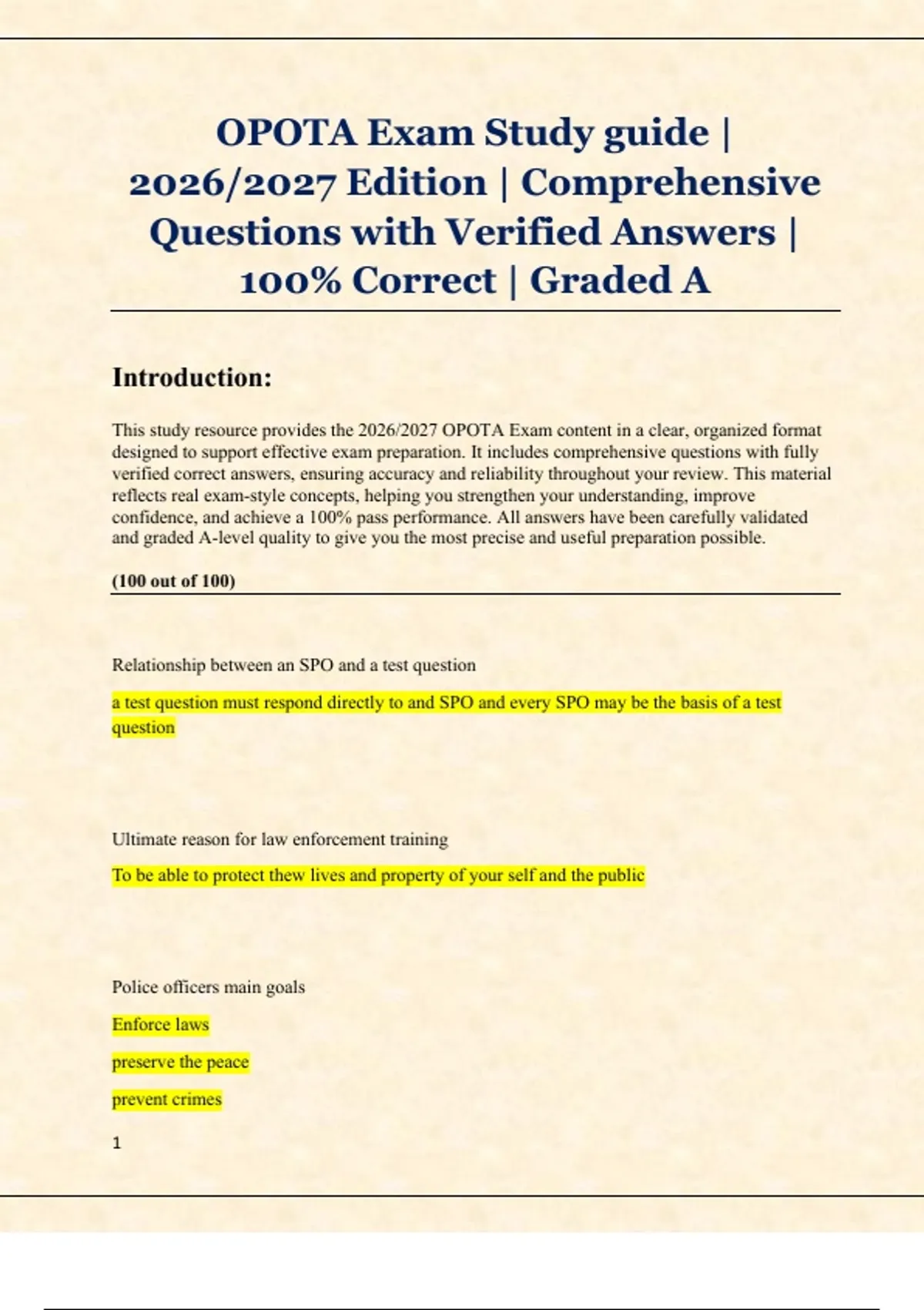 OPOTA Complete Exam Prep Bundle 2026/2027 | Full Study Set with ...