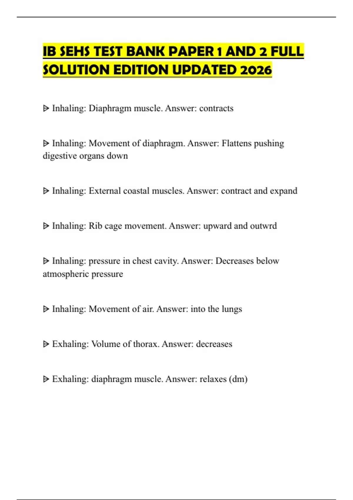 IB SEHS TEST BANK PAPER 1 AND 2 FULL SOLUTION EDITION UPDATED 2026 - IB ...