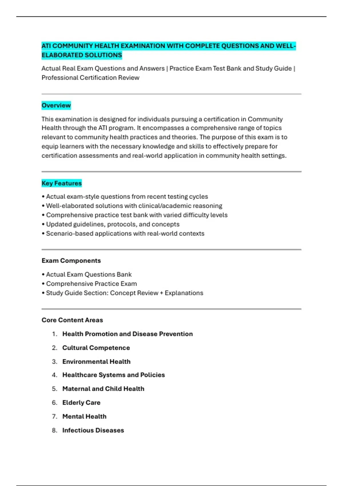 Fall Semester 2025 | ATI RN Nutrition Proctored Complete Study Guide ...