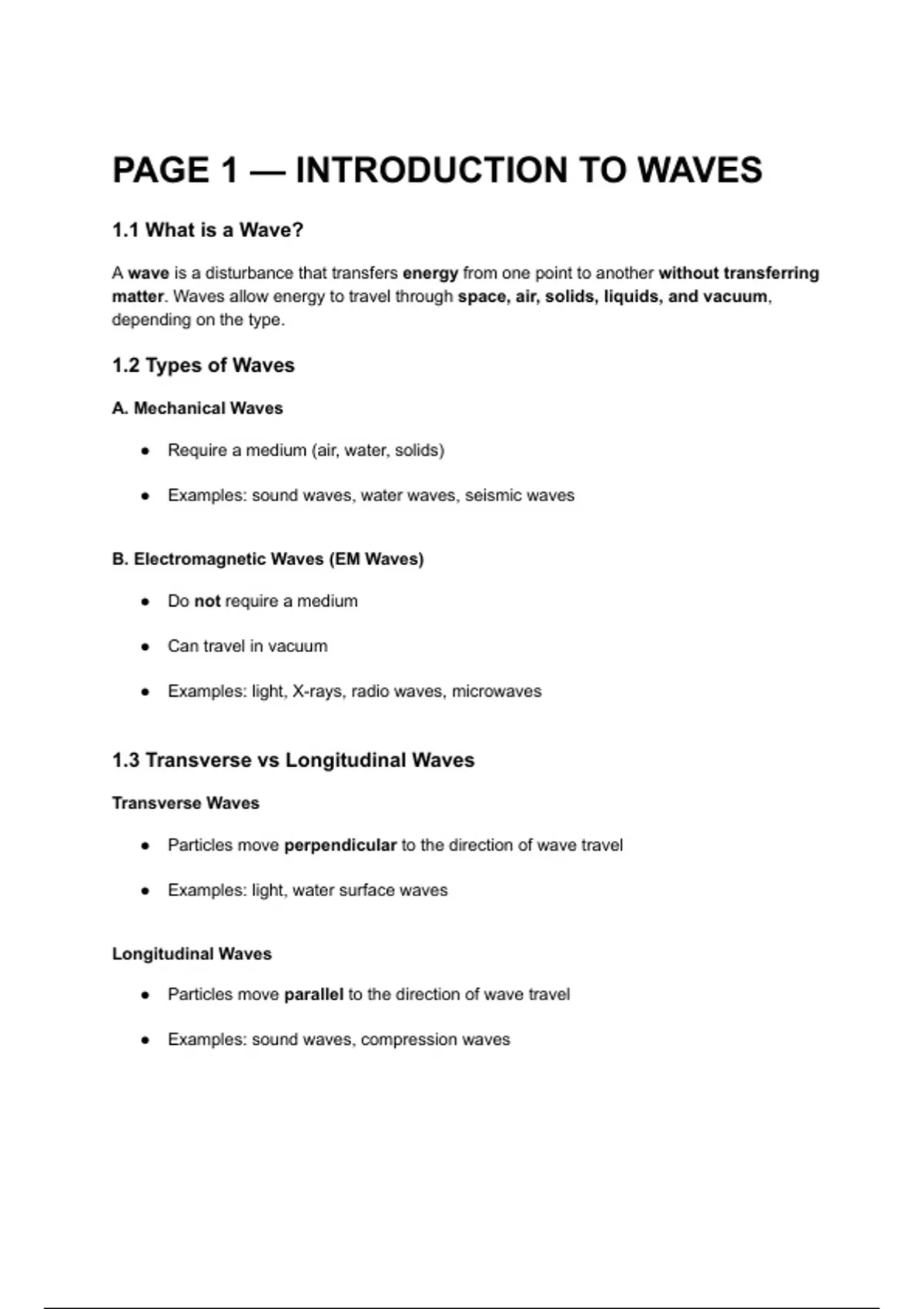Summary Waves & Wave Phenomena Masterbook 2025: Complete High-School ...