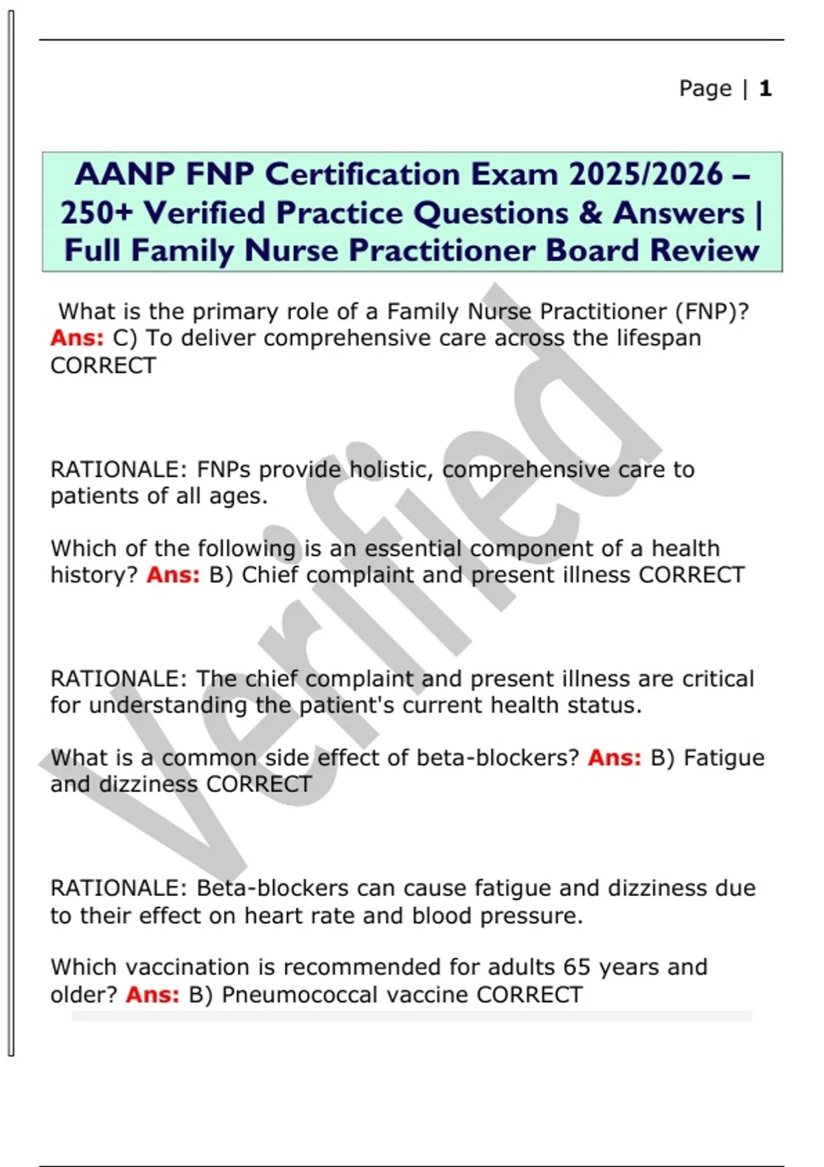 AANP FNP Certification Exam 2025/2026 – 250+ Verified Practice ...
