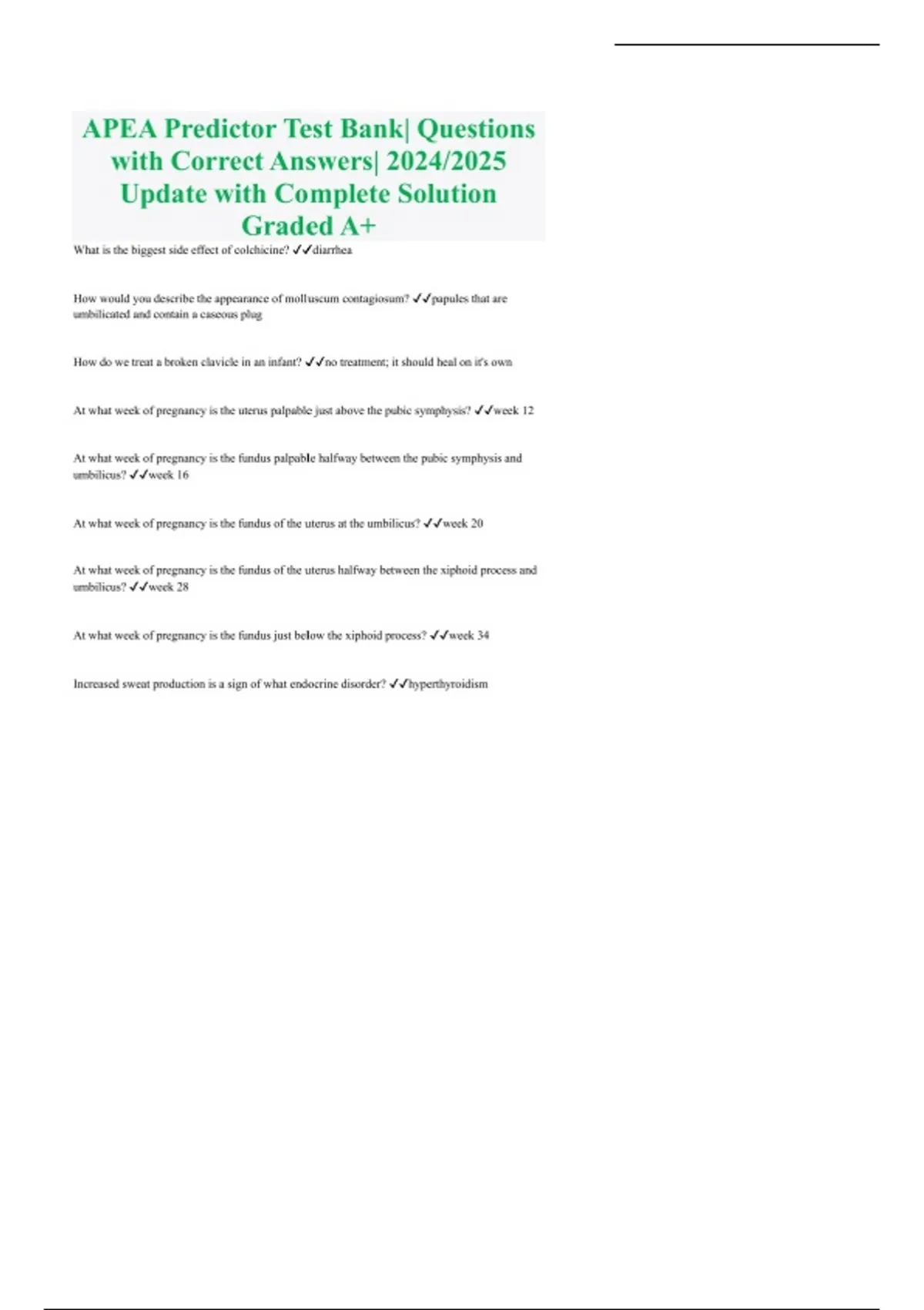 APEA Predictor Test Bank 2025/2026: 900+ FNP/AGPCNP Exam Questions ...