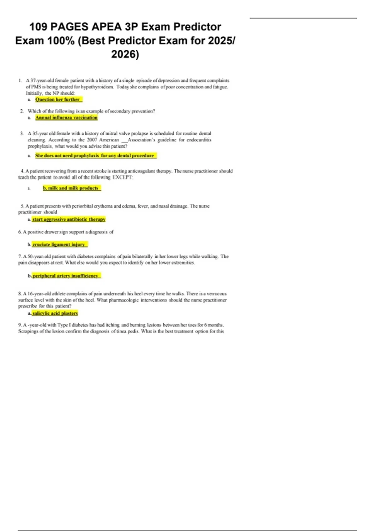 APEA 3P Exam Predictor Test Bank 2025/2026: 500 Questions on ...