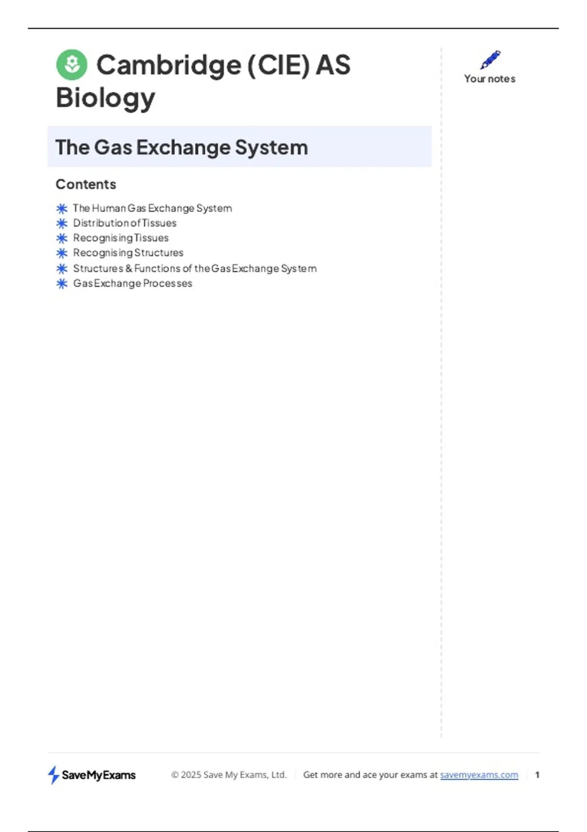 A-Level Biology Topic 9: Gas Exchange | Lungs & Ventilation Simplified ...