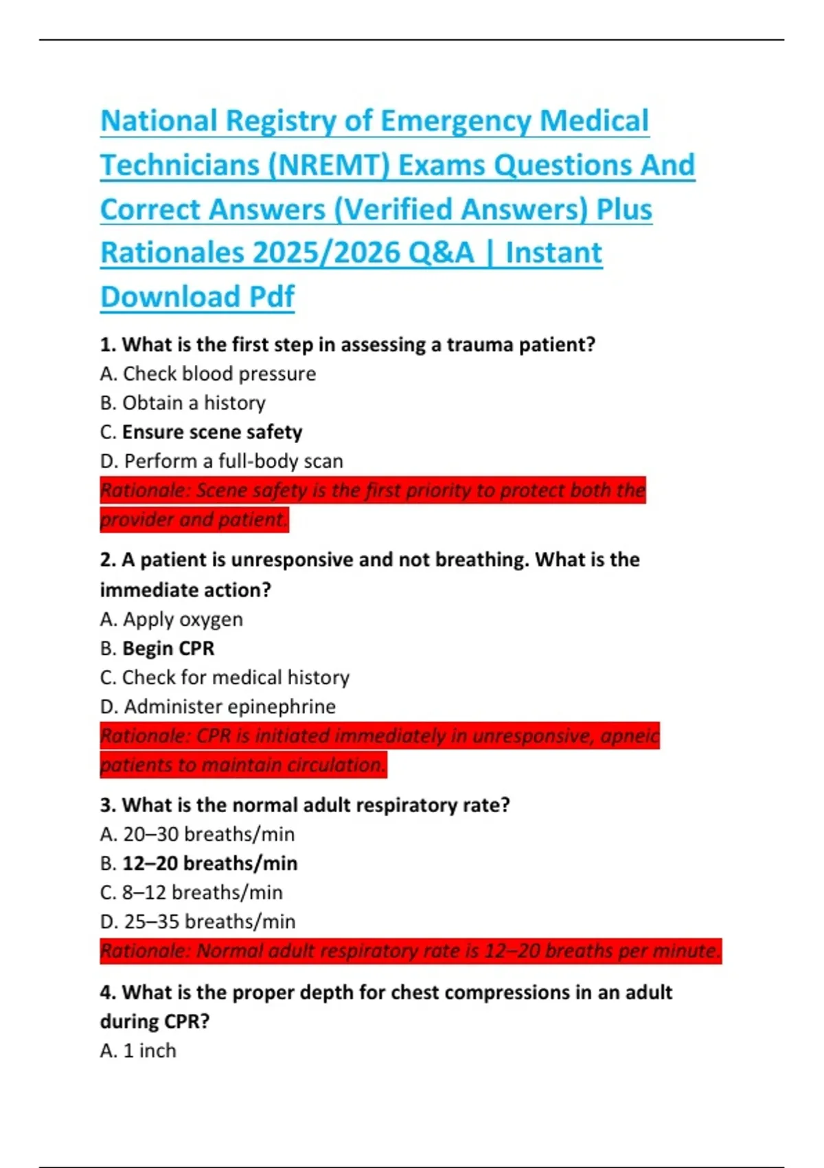National Registry of Emergency Medical Technicians (NREMT) Exams ...