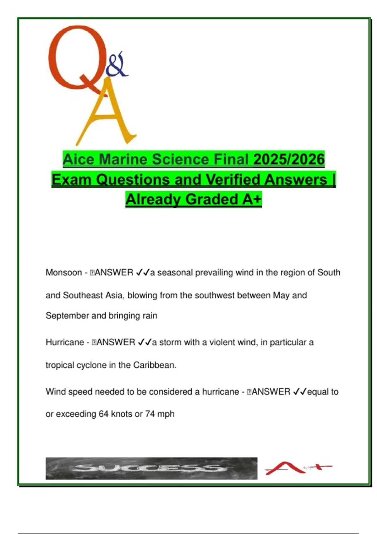 AICE Marine Science – 2025/2026 – 50 Questions – Ocean Currents, Plate ...