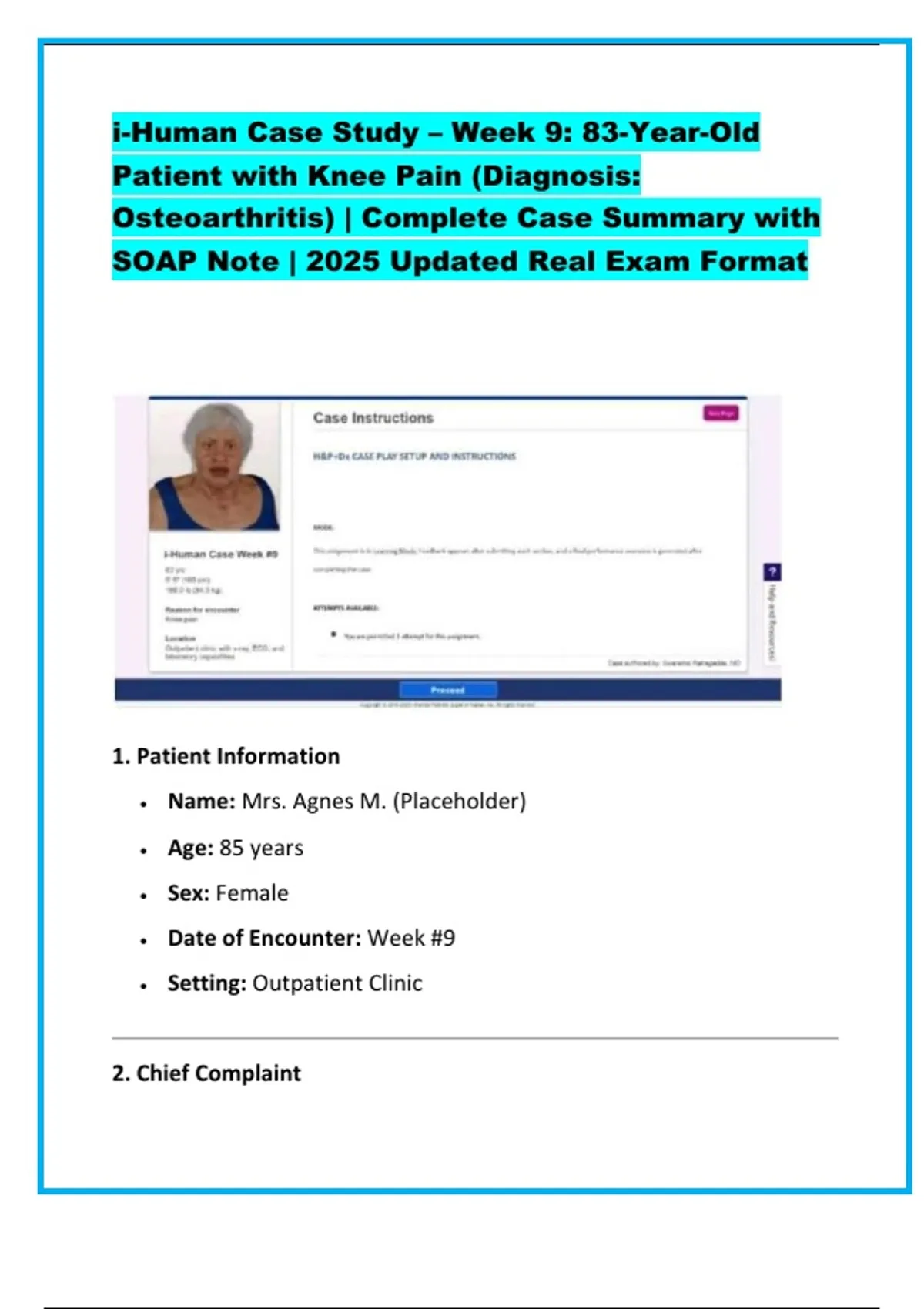 i-Human Case Study – Week 9: 83-Year-Old Patient with Knee Pain ...
