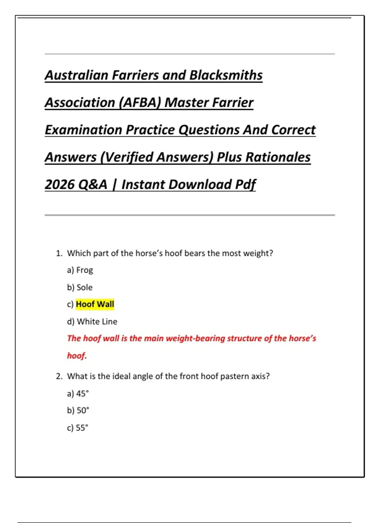 Australian Farriers and Blacksmiths Association (AFBA) Master Farrier ...