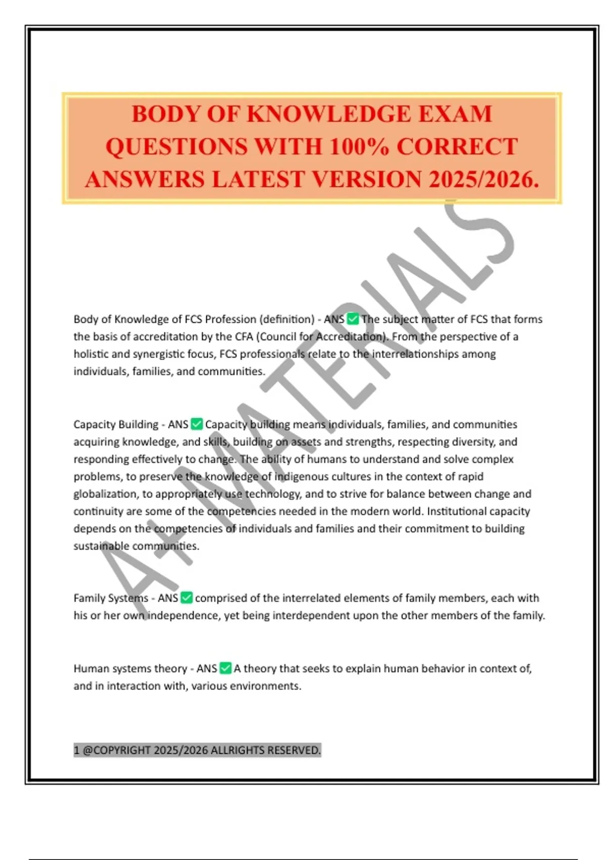 BODY OF KNOWLEDGE EXAM QUESTIONS WITH 100% CORRECT ANSWERS LATEST ...