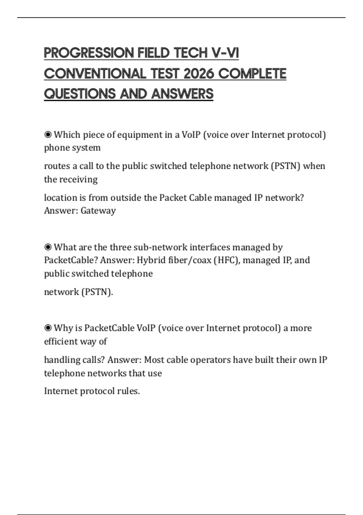 PROGRESSION FIELD TECH V–VI CONVENTIONAL TEST 2026 COMPLETE QUESTIONS ...