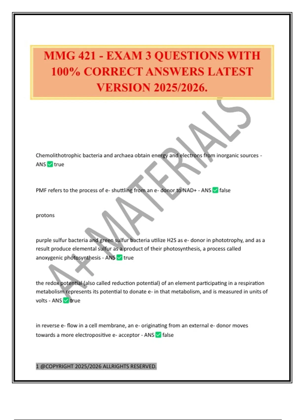 MMG 421 - EXAM 3 QUESTIONS WITH 100% CORRECT ANSWERS LATEST VERSION ...