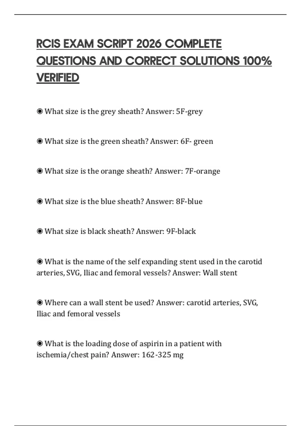 RCIS EXAM SCRIPT 2026 COMPLETE QUESTIONS AND CORRECT SOLUTIONS 100% ...