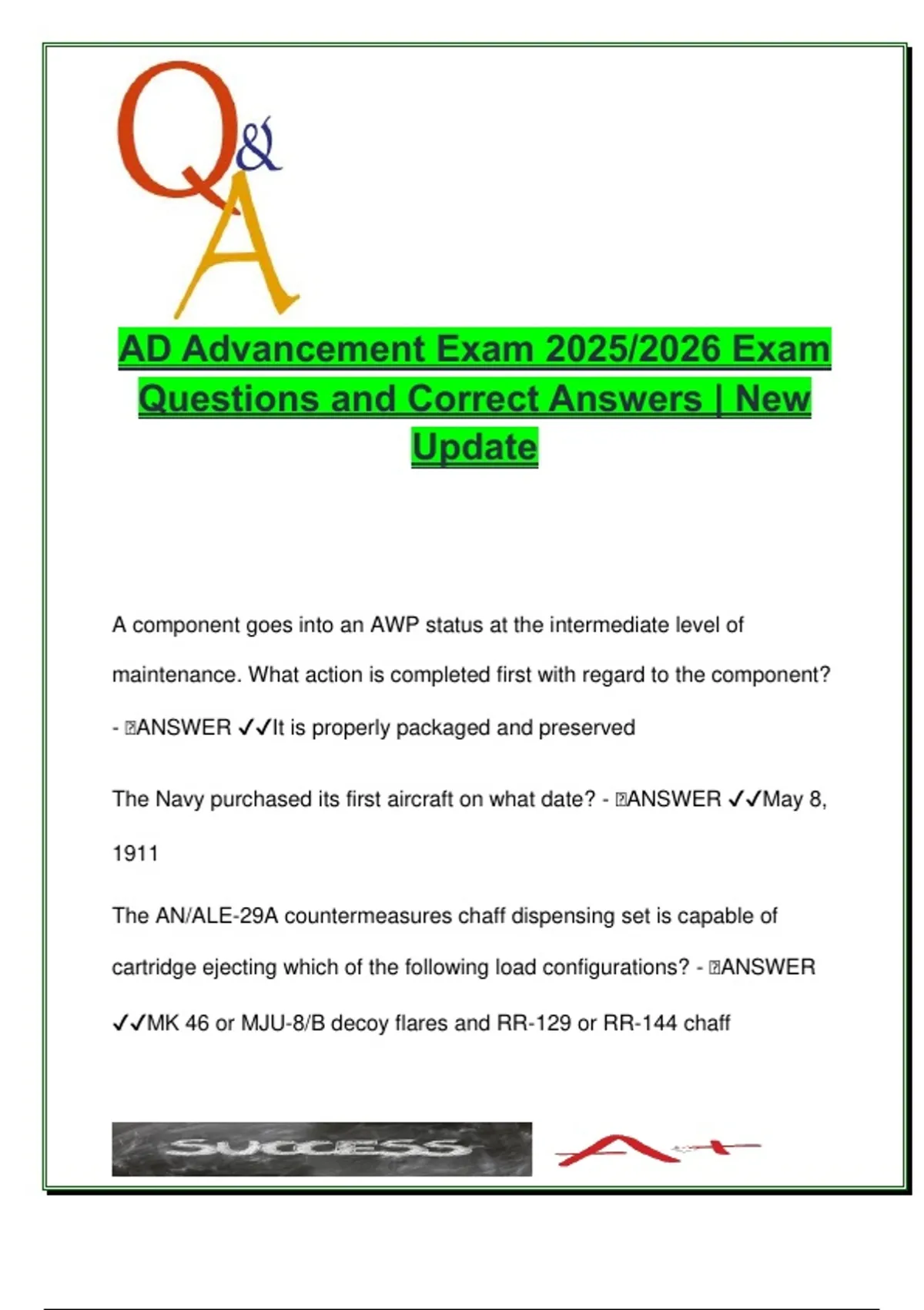 NAVY AD Advancement Exam 2025/2026 – 250+ Q&A | Naval Aviation, Maintenance, Safety, History ...