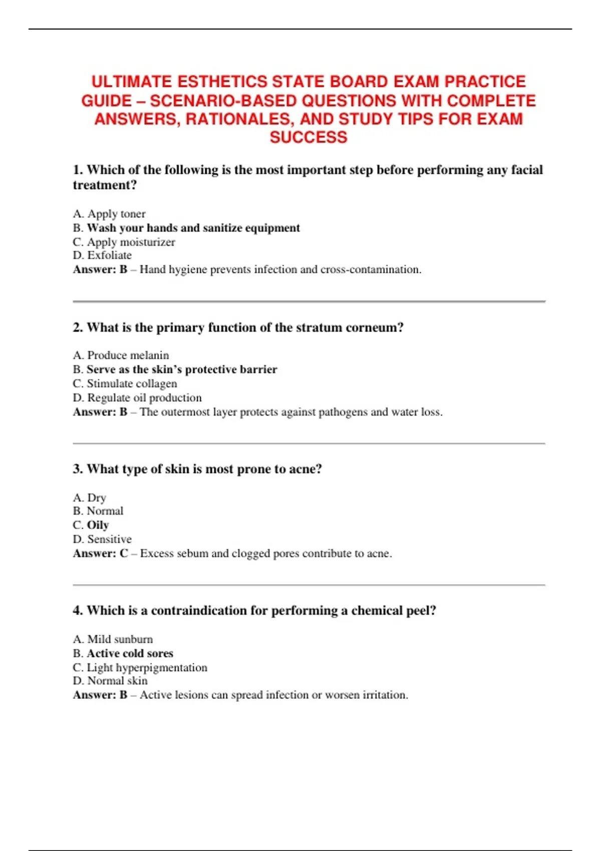 Ultimate Esthetics State Board Exam Practice Guide – Scenario-Based ...