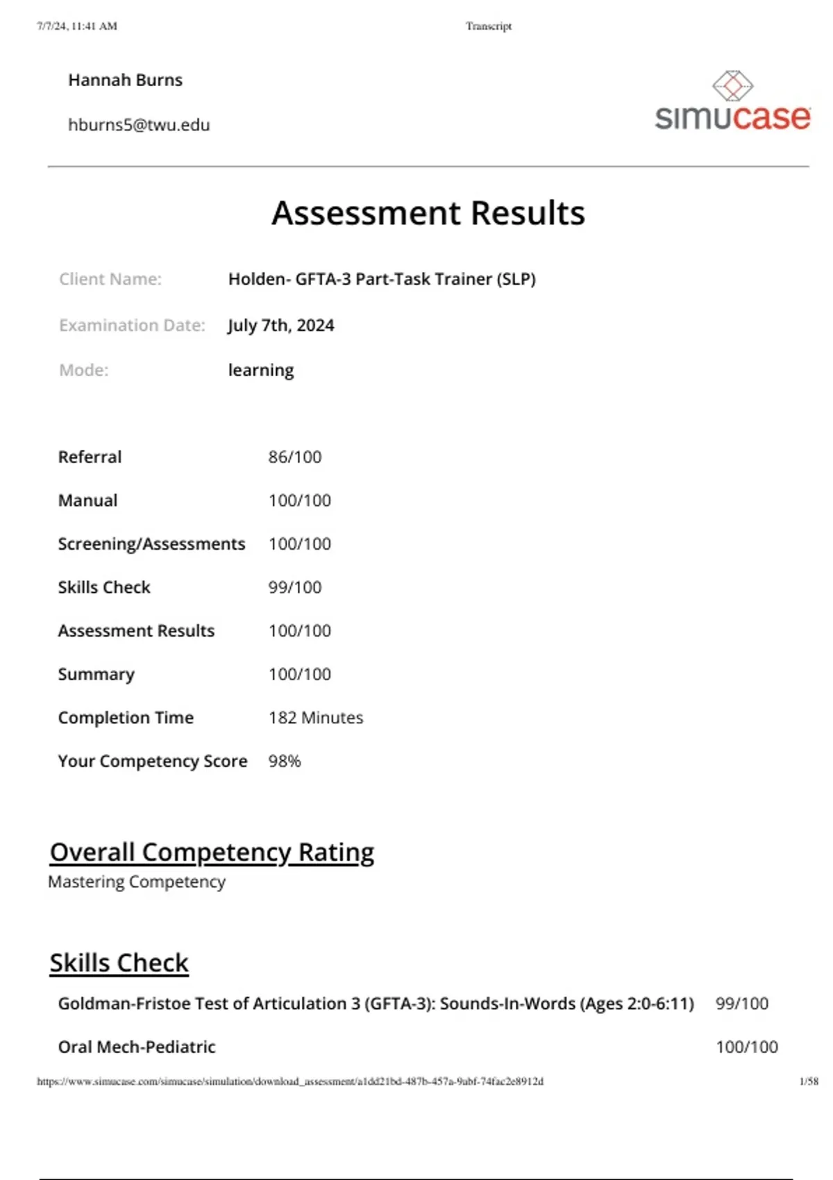 Holden Simucase- Transcript / Holden- GFTA-3 Part-Task Trainer (SLP ...