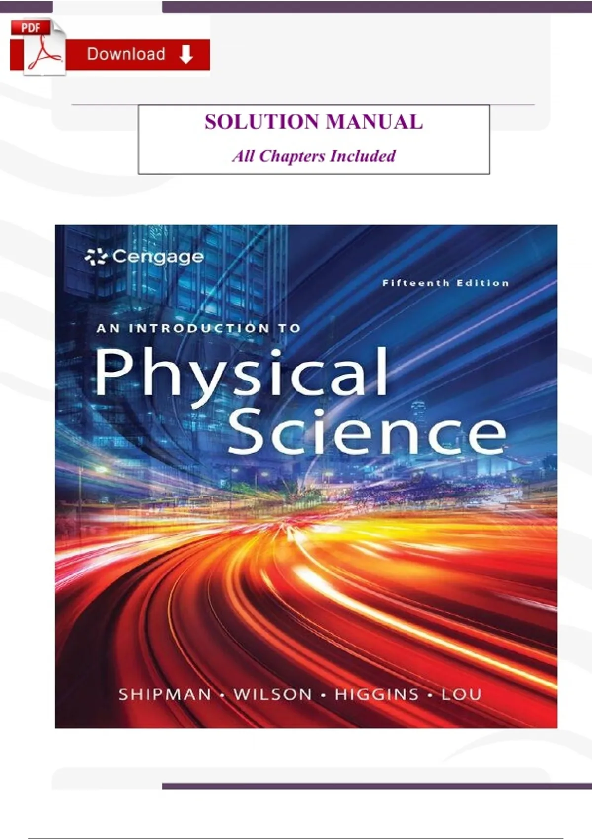 Solution Manual for An Introduction to Physical Science, 15th Edition ...