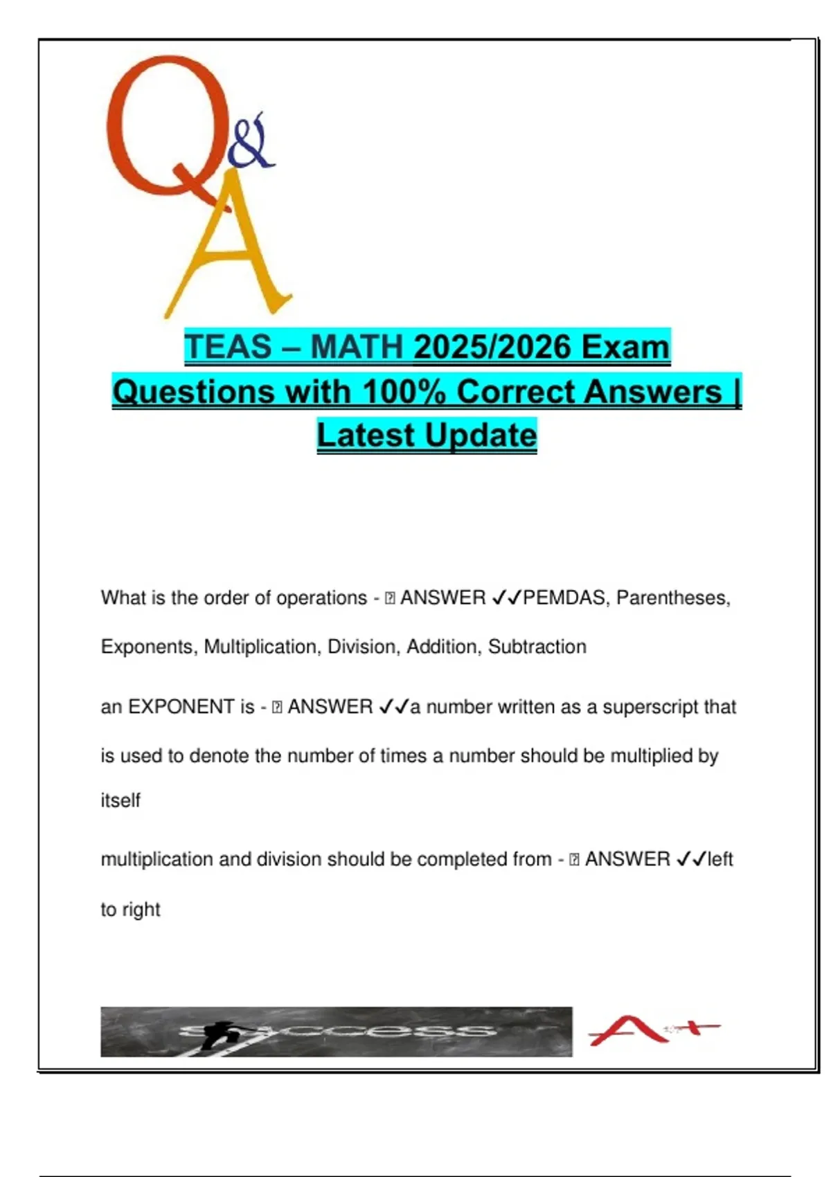 ATI TEAS 7 Math | 200+ Practice Questions | Fractions, Percentages ...