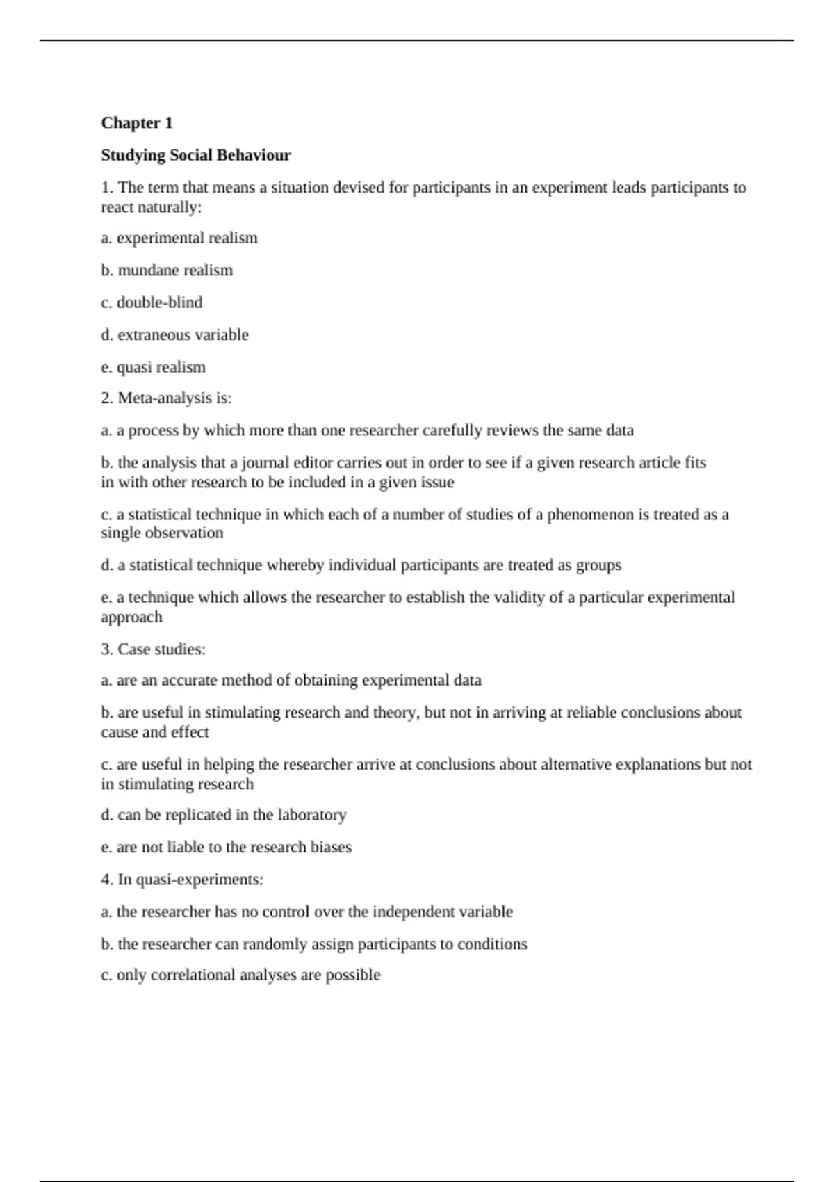 practice test bank questions, final exam : An Introduction to Social ...