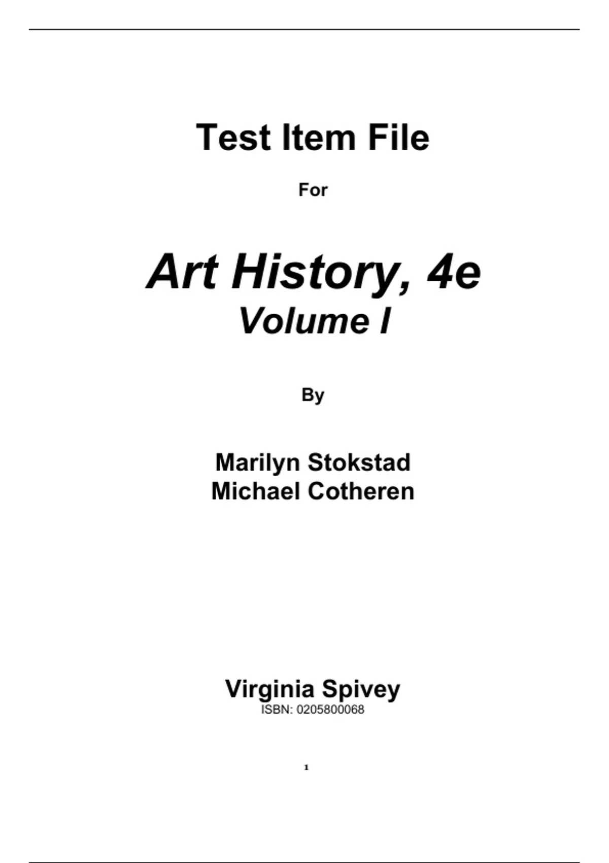 practice test bank questions, final exam : Art History Combined Volume ...