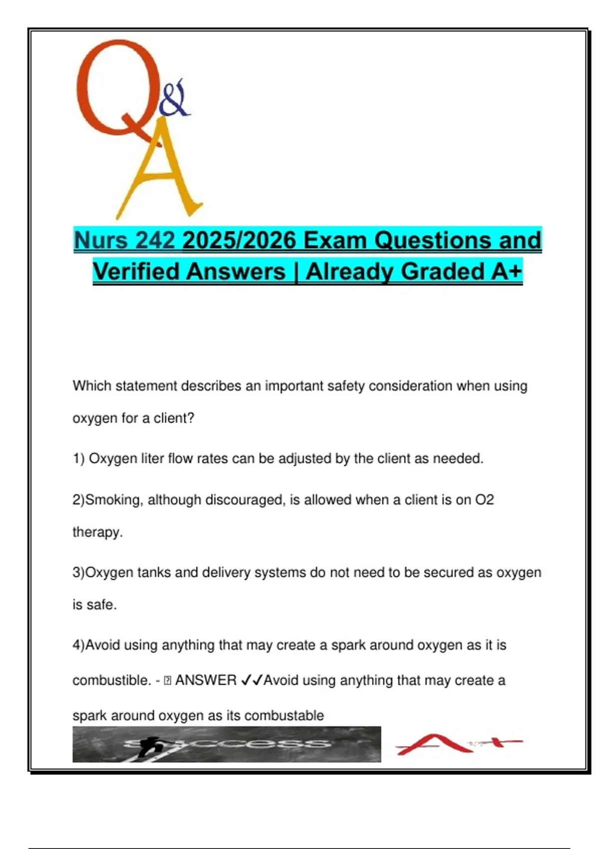NURS 242 Exam Review (100+ Qs) – Oxygen Therapy, Injections, Sterile ...