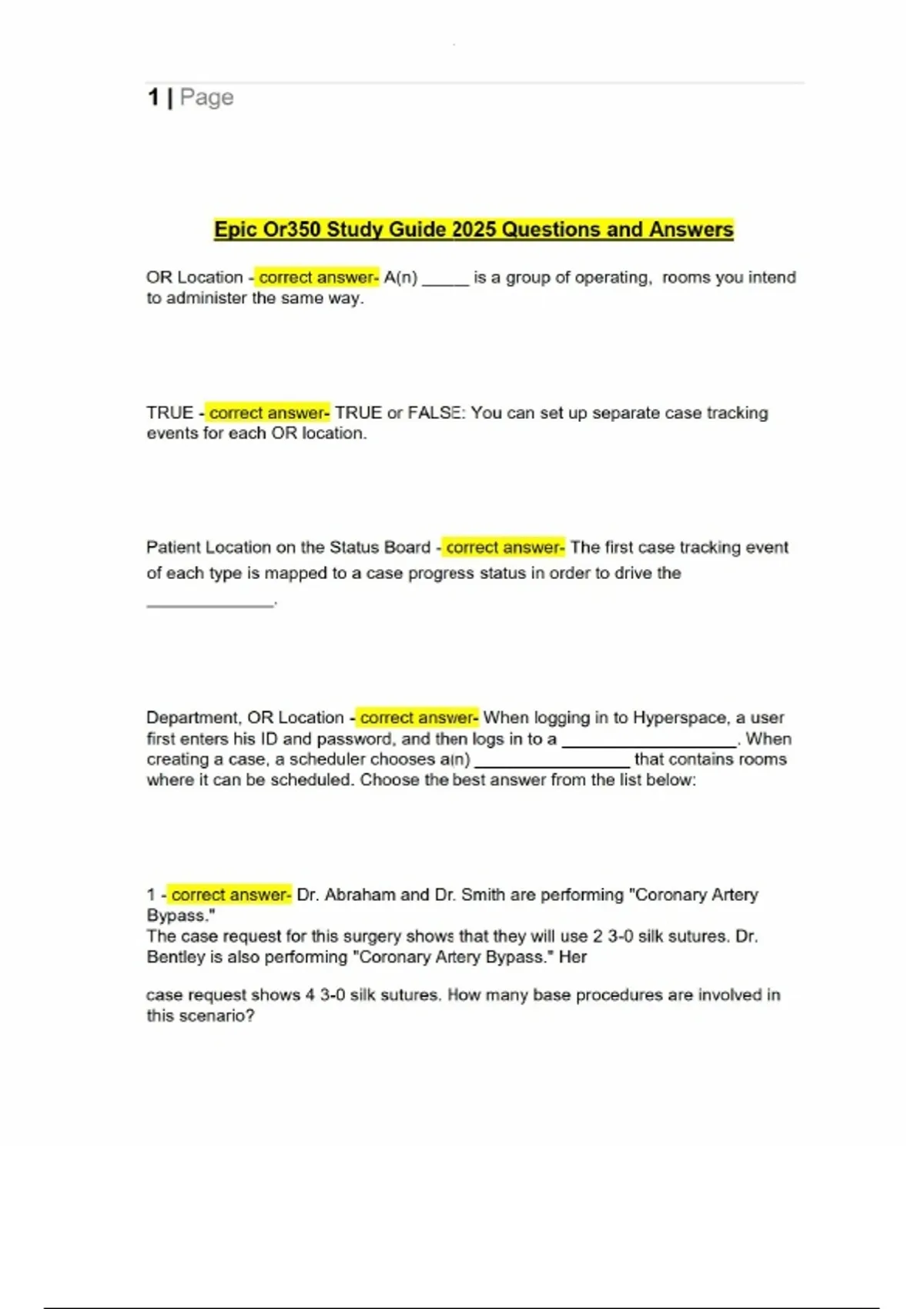 Epic Or350 Study Guide 2025 Questions and Answers - Epic Or350 - Stuvia US