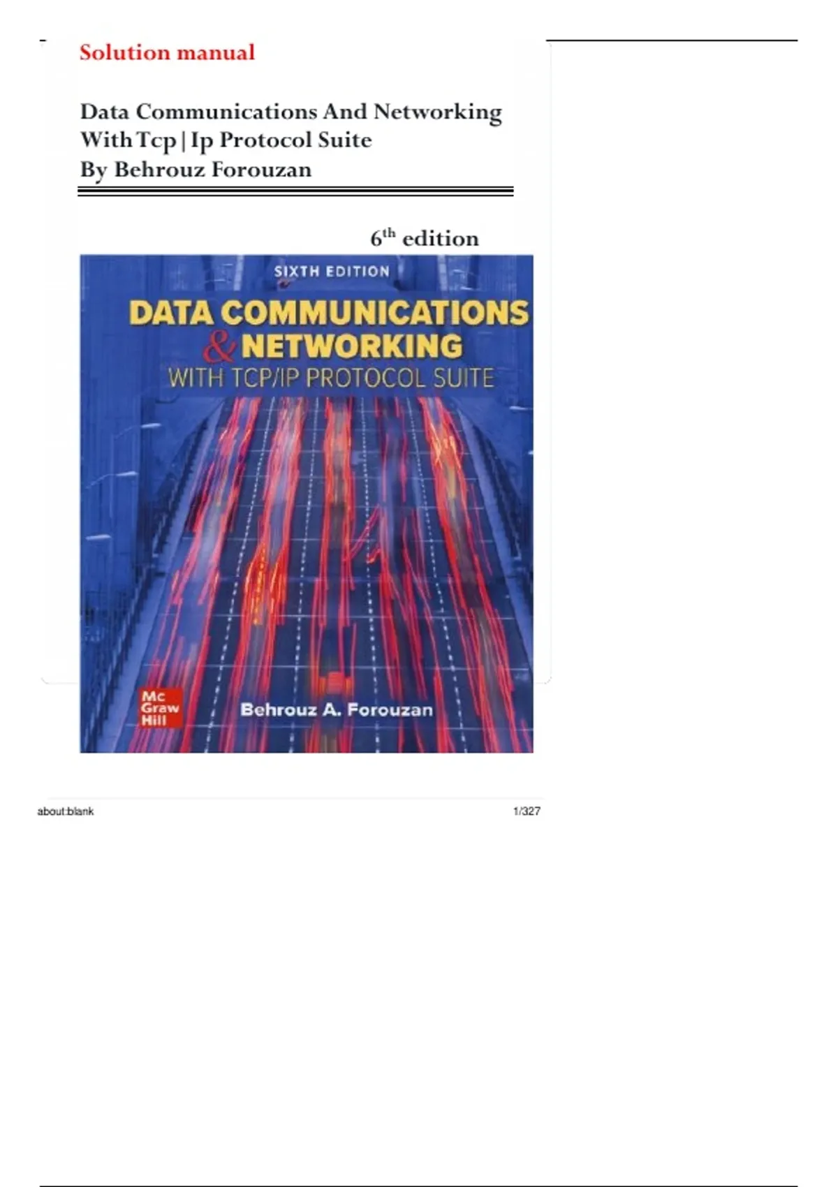 Solution Manual For data communications and networking with TCP|IP Protocol Suite 6th Edition By ...