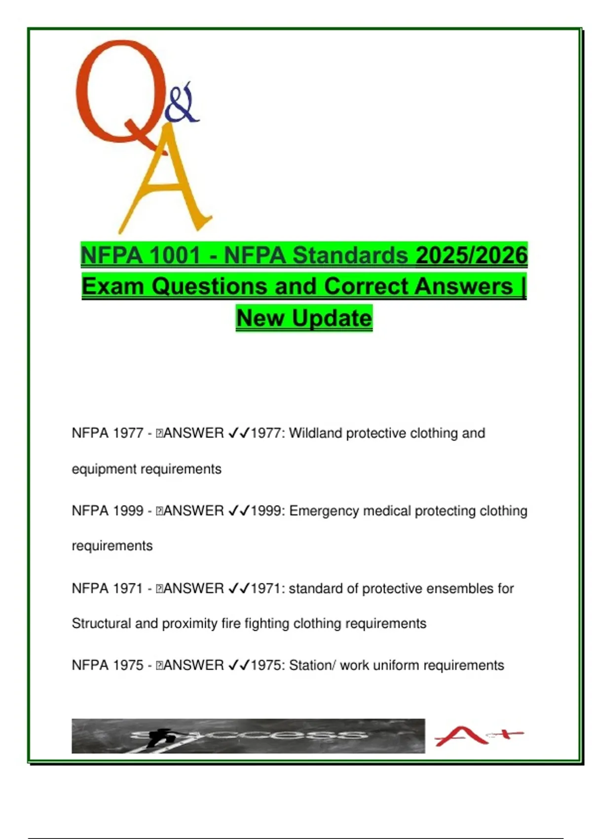 NFPA 1001/1002 Standards Review | 2025/2026 | 20+ Solved Q&A on PPE ...