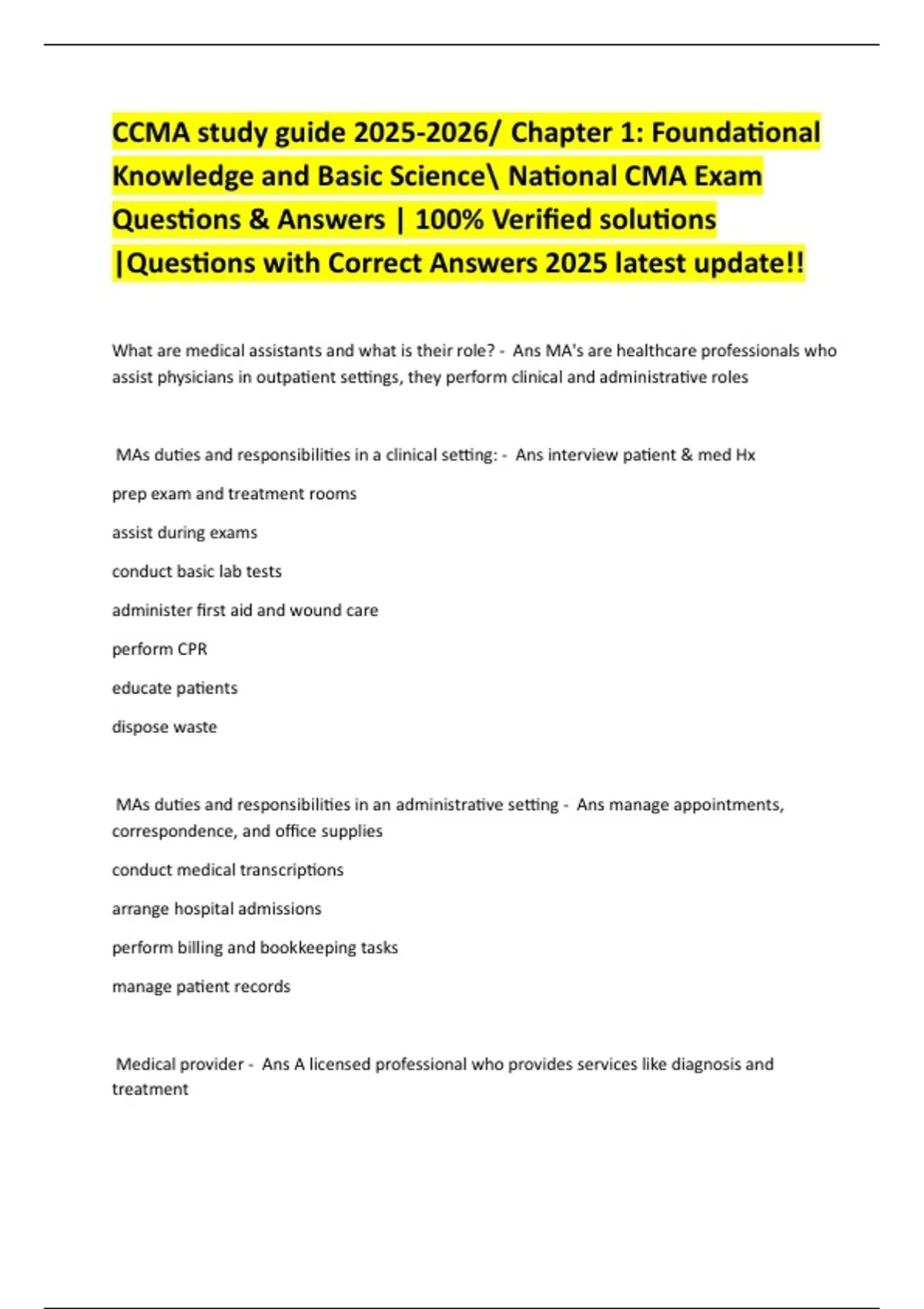 CCMA study guide / Chapter 1: Foundational Knowledge and Basic Science ...