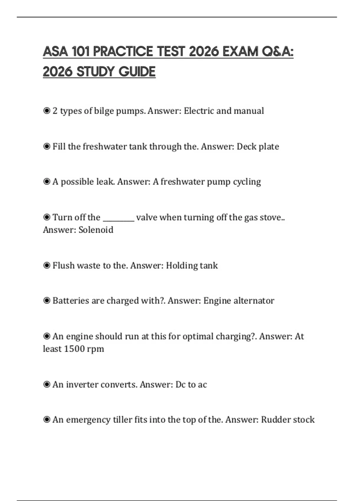 ASA 101 PRACTICE TEST 2026 EXAM Q&A: 2026 STUDY GUIDE - ASA 101 ...