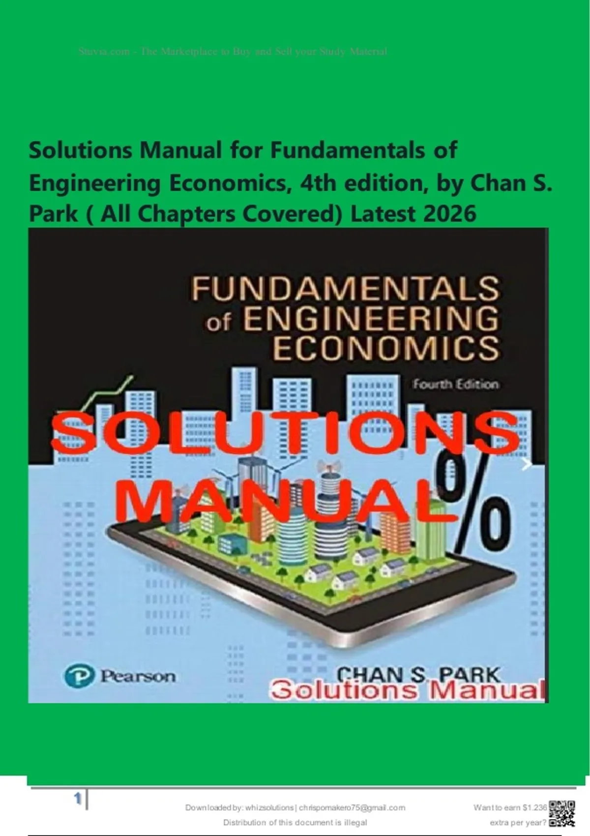 Solutions Manual for Fundamentals of Engineering Economics, 4th edition ...