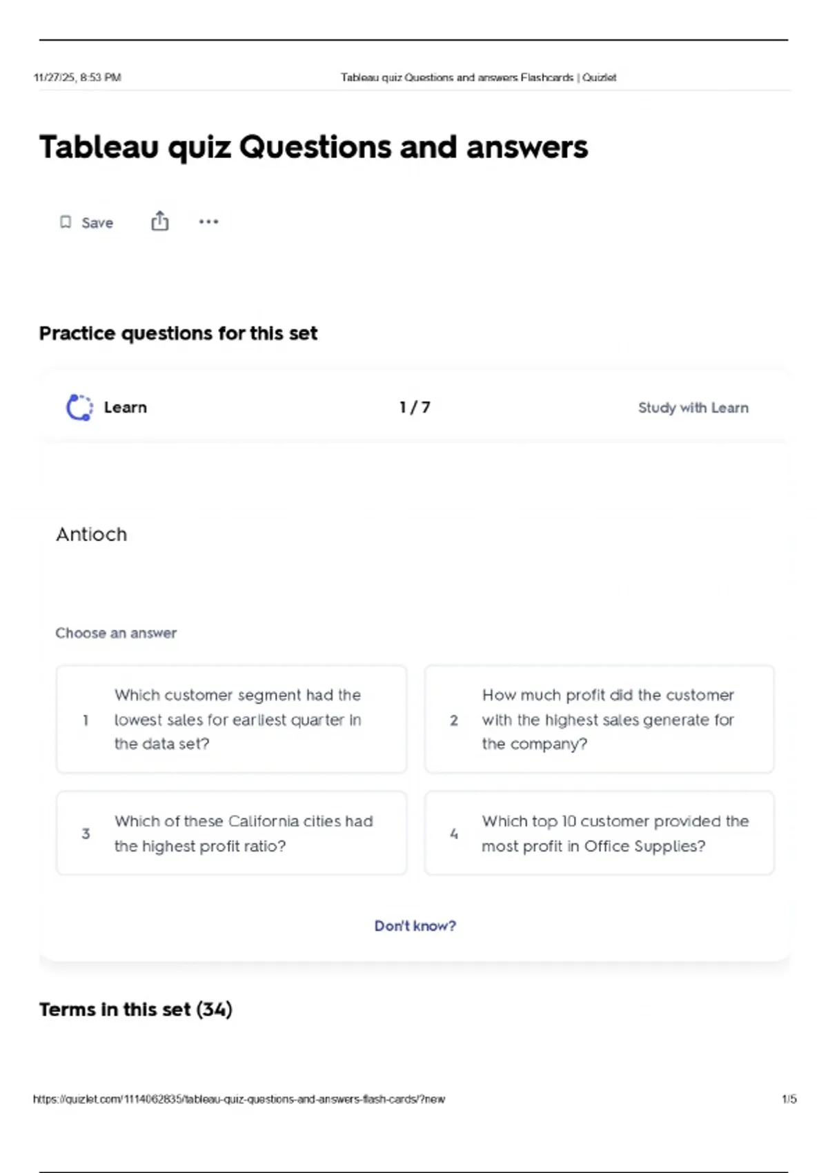 Tableau quiz Questions and answers - Tableau - Stuvia US