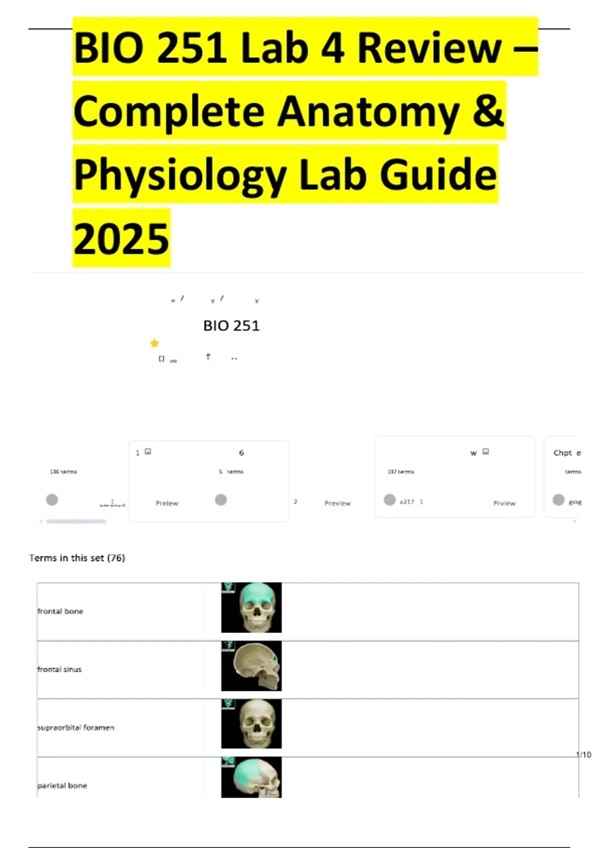 BIO 251 Lab 4 Review – Complete Anatomy & Physiology Lab Guide 2025 ...