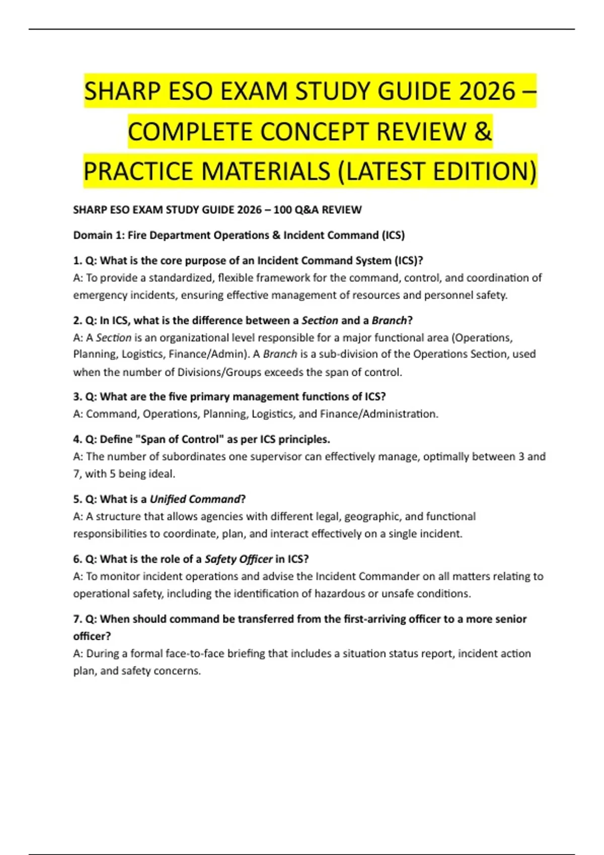 SHARP ESO EXAM STUDY GUIDE 2026 – COMPLETE CONCEPT REVIEW & PRACTICE ...