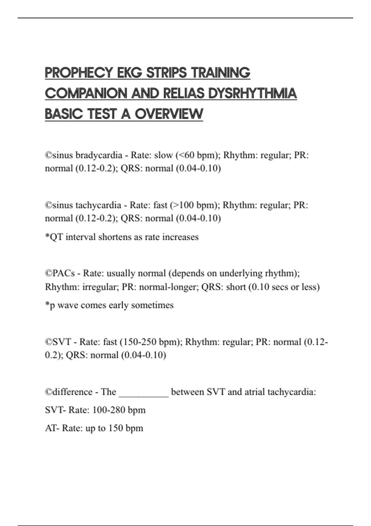 PROPHECY EKG STRIPS TRAINING COMPANION AND RELIAS DYSRHYTHMIA BASIC ...