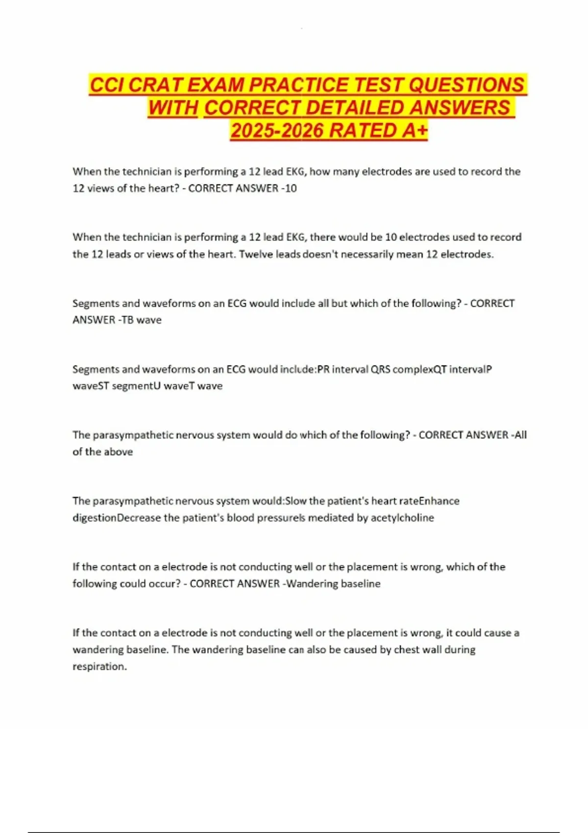 CCI CRAT EXAM PRACTICE TEST 2 QUESTIONS WITH CORRECT ANSWERS A+ AREADY ...