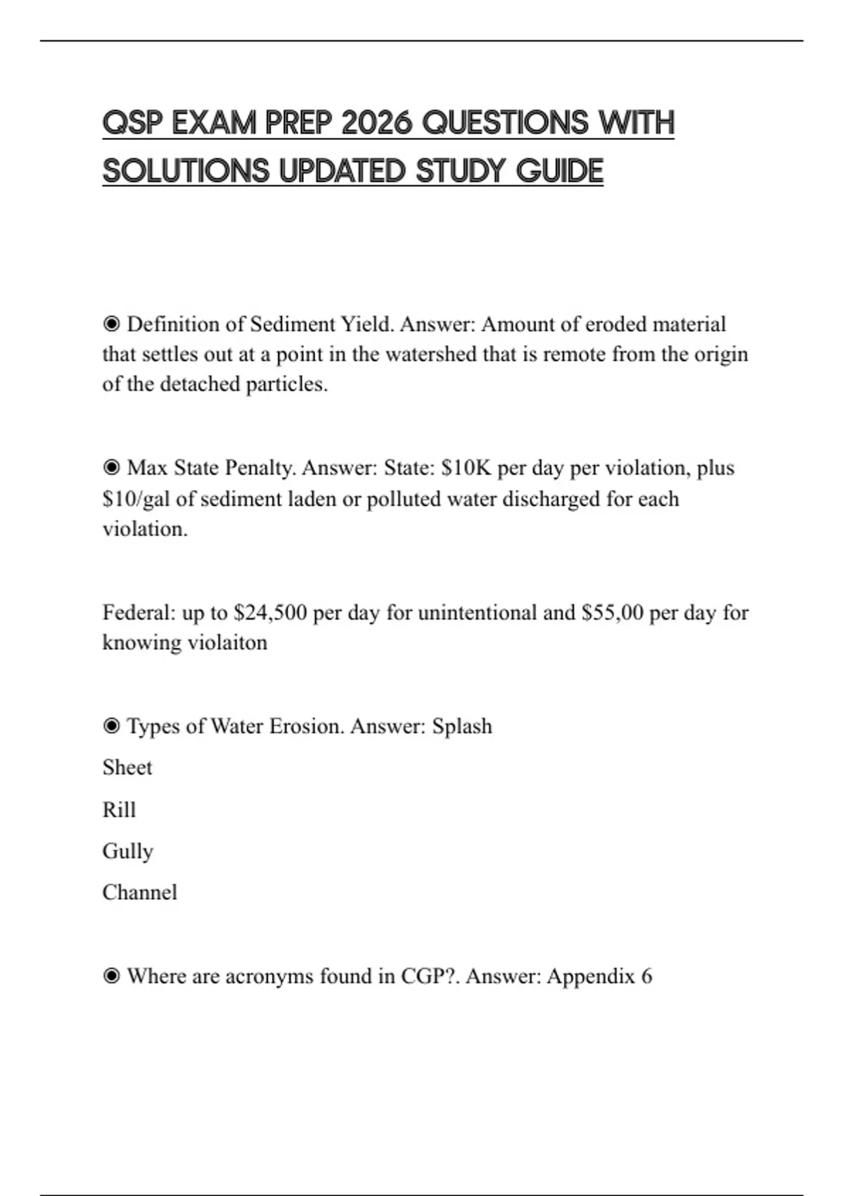 QSP EXAM PREP 2026 QUESTIONS WITH SOLUTIONS UPDATED STUDY GUIDE - QSP ...