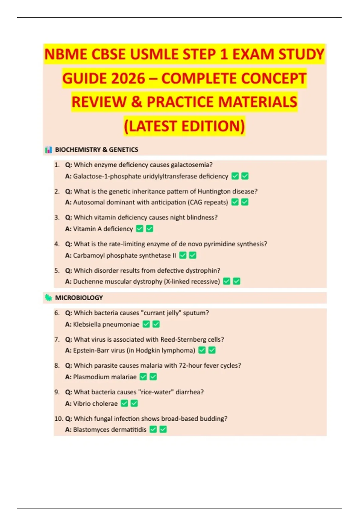 NBME CBSE USMLE STEP 1 EXAM STUDY GUIDE 2026 – COMPLETE CONCEPT REVIEW ...