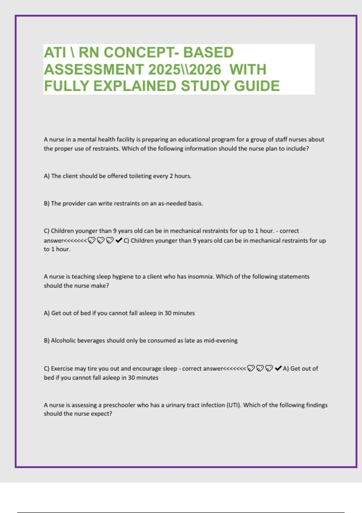 ATI RN Concept-Based Assessment 2025–2026 | Fully Explained Study Guide ...