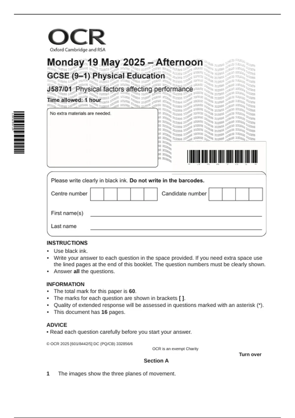 OCR GCSE Physical Education – Physical Factors Affecting Performance ...