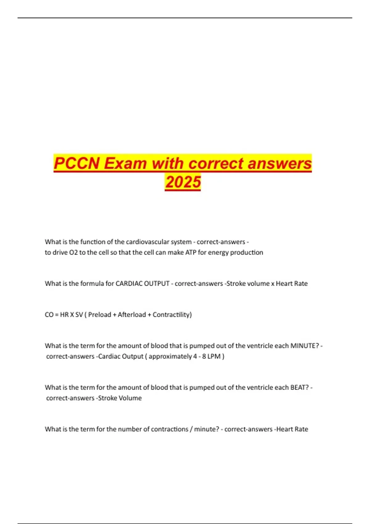 This 2025 PCCN exam review provides a complete collection of practice ...