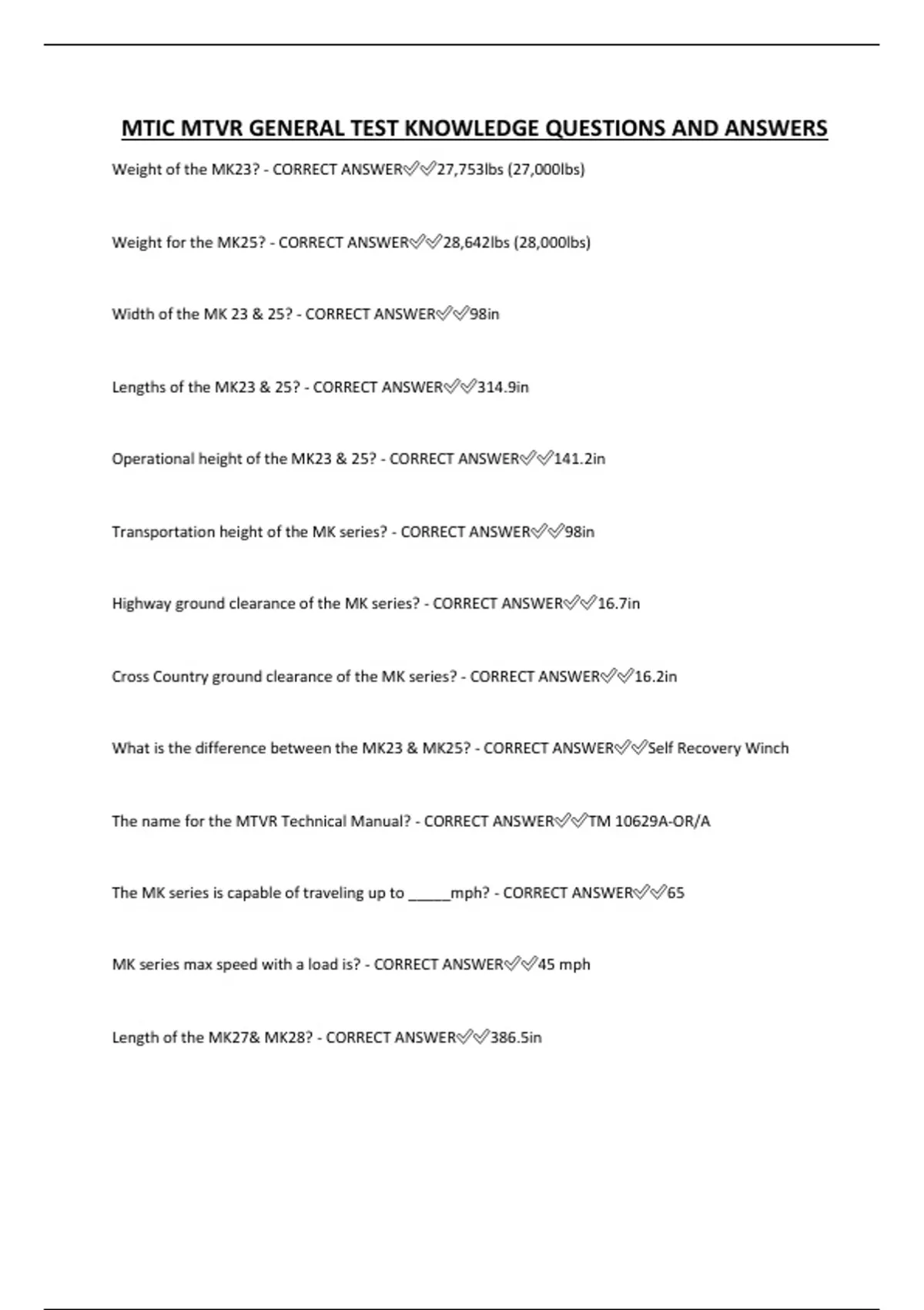 MTIC MTVR GENERAL TEST KNOWLEDGE QUESTIONS AND ANSWERS - MTIC MTVR ...
