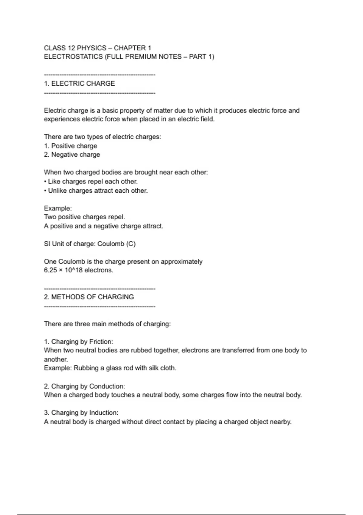 Class 12 Physics Complete Notes | Electrostatics, Current Electricity ...