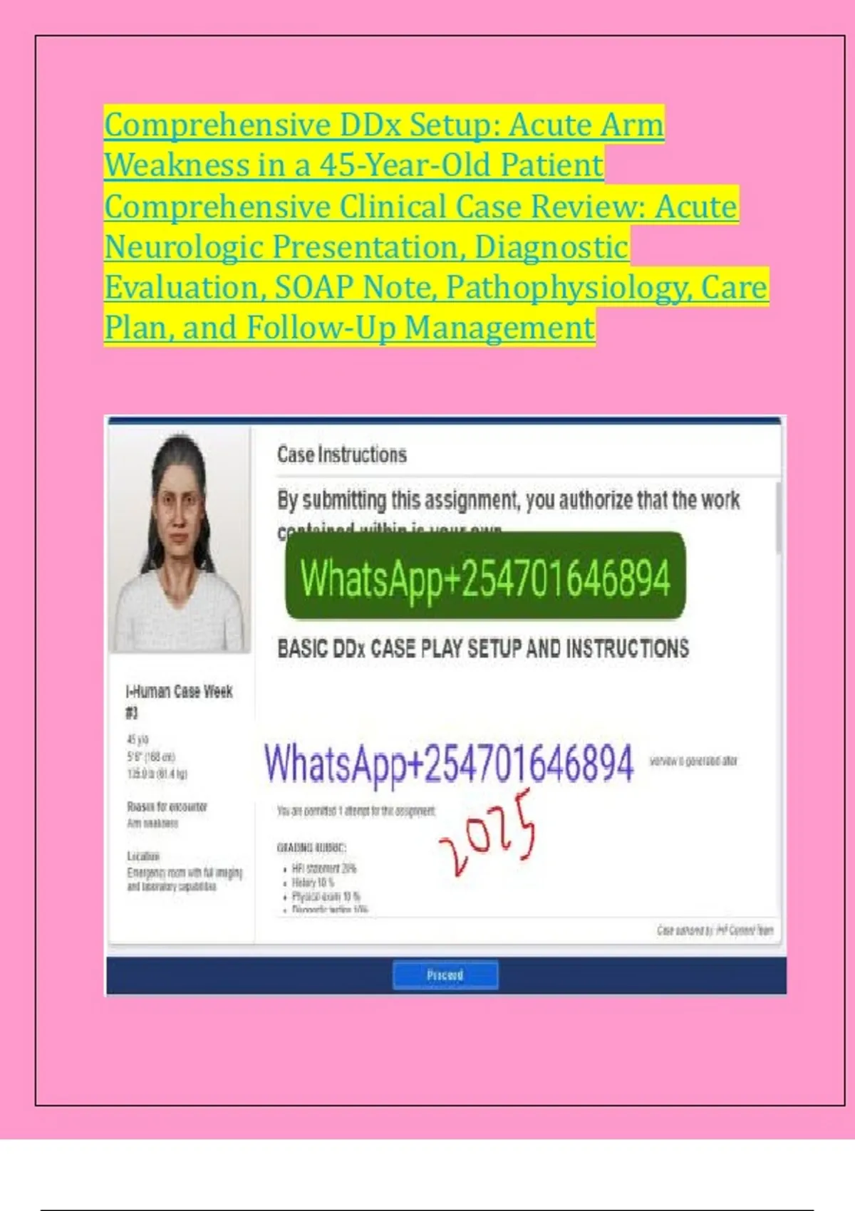 Comprehensive DDx Setup: Acute Arm Weakness in a 45-Year-Old Patient ...