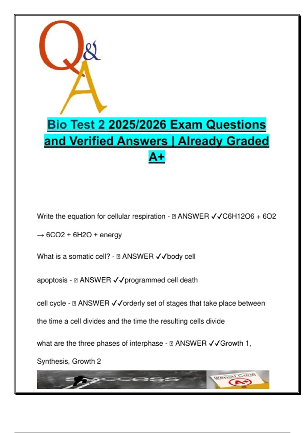 BIO 101 – Biology Test 2 Q&A Review (2025/2026) | 130+ Questions ...